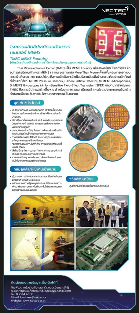 NECTEC-ACE 2024 | โรงงานผลิตชิปเซมิคอนดักเตอร์เซนเซอร์ MEMS